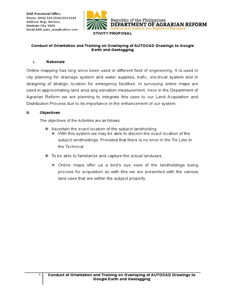 Activity Proposal Sample | PDF | Surveying | Business