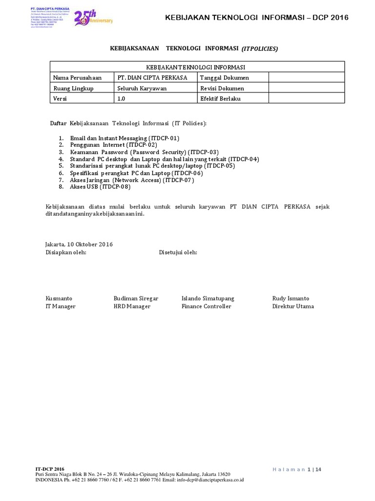 Sample IT Policy | PDF