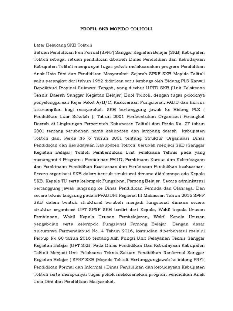 Profil Lembaga SKB | PDF