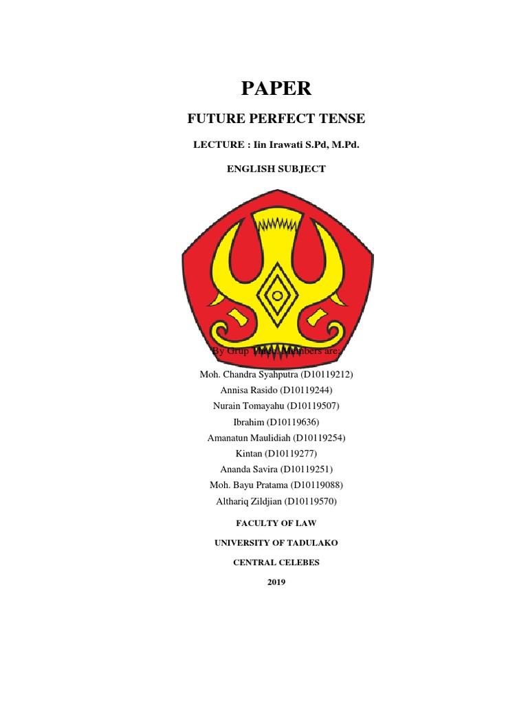 English Paper of Future Perfect Tense | PDF | Verb | Subject (Grammar)