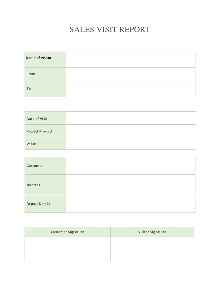 Sales Visit Report Template | PDF | Business | Art