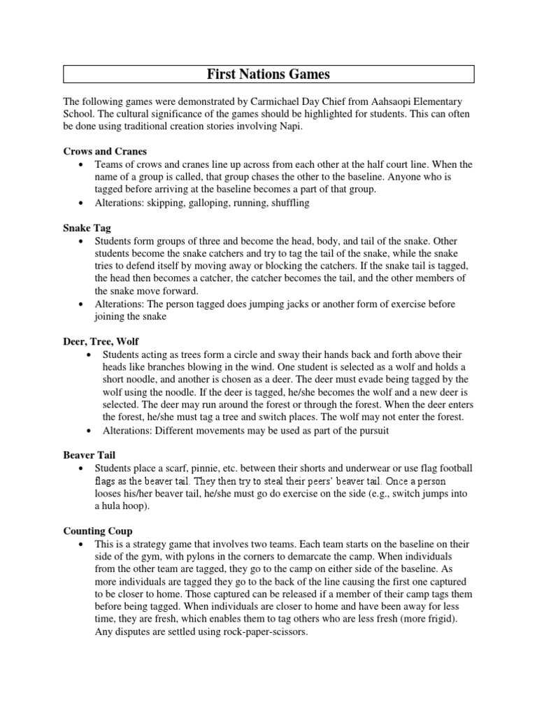 First Nations Games | PDF | Sports | Leisure
