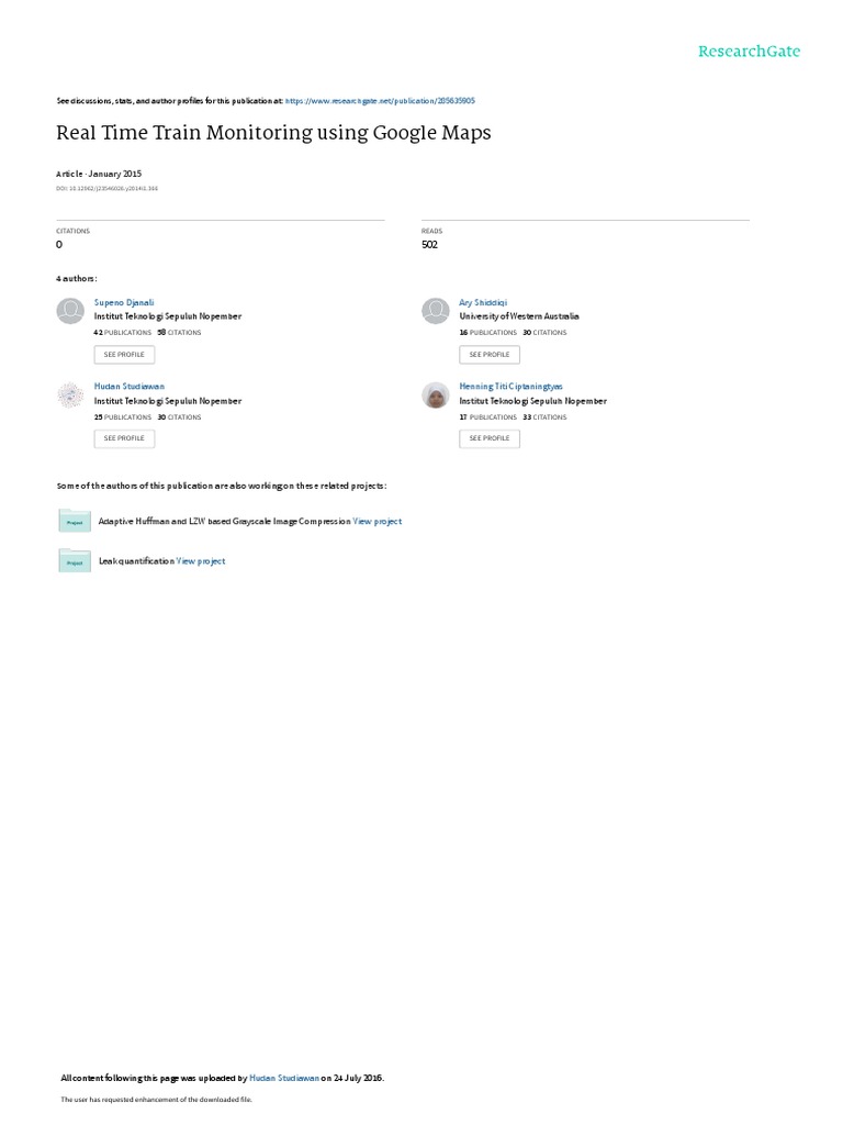 Real Time Train Monitoring Using Google Maps | PDF | Web Application ...