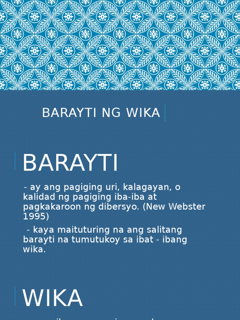 Barayti NG Wika
