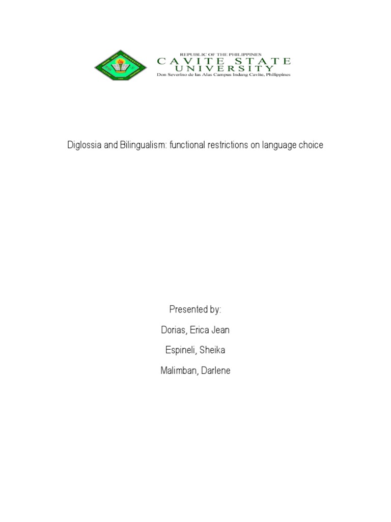 Diglossia and Bilingualism Paper | PDF | Multilingualism | Linguistics
