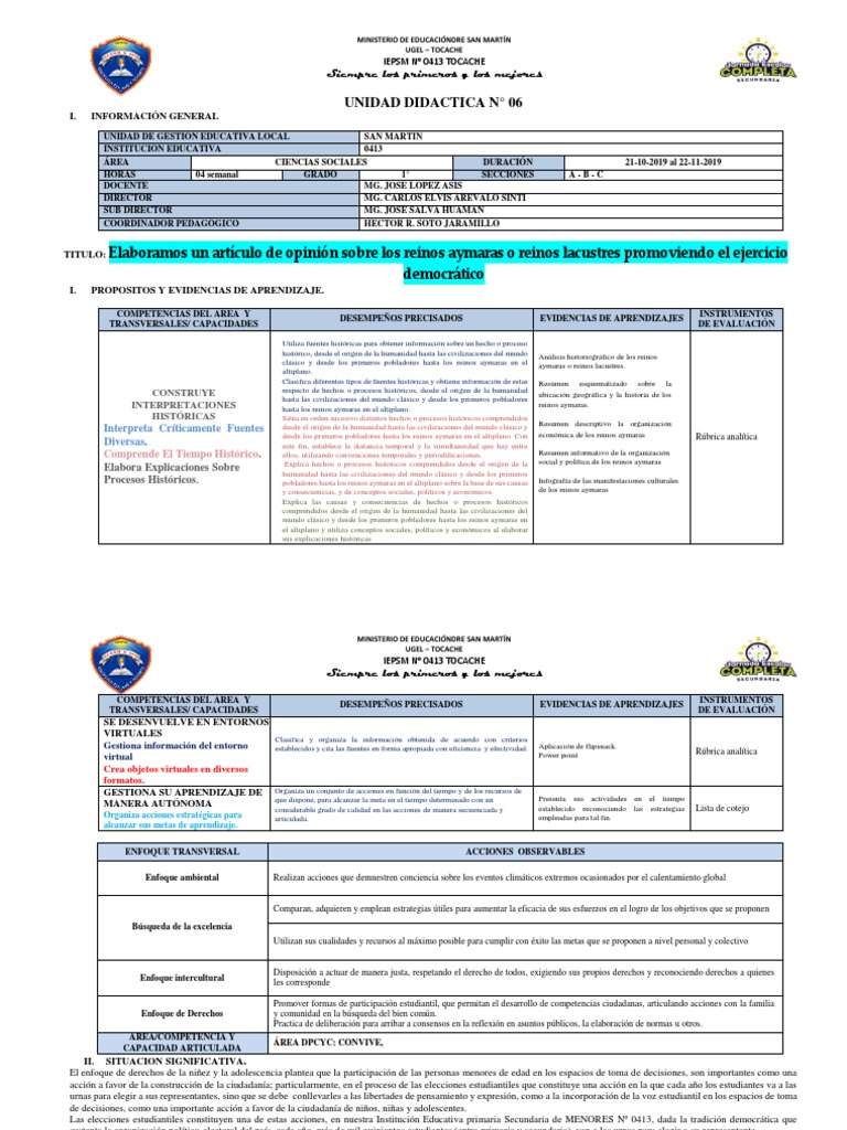 Unidad 6 Primero Con Actividades y Consignas CC - Ss 2019 0413 | PDF ...
