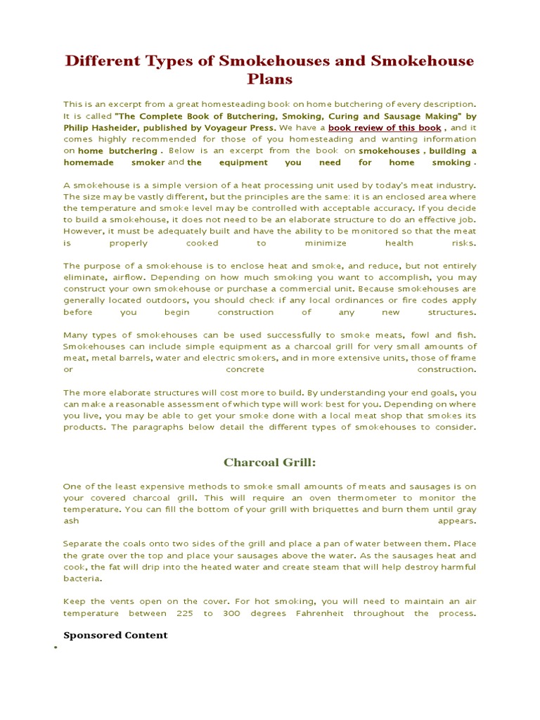 An Overview of Smokehouse Types and Designs for Effective Home Smoking ...