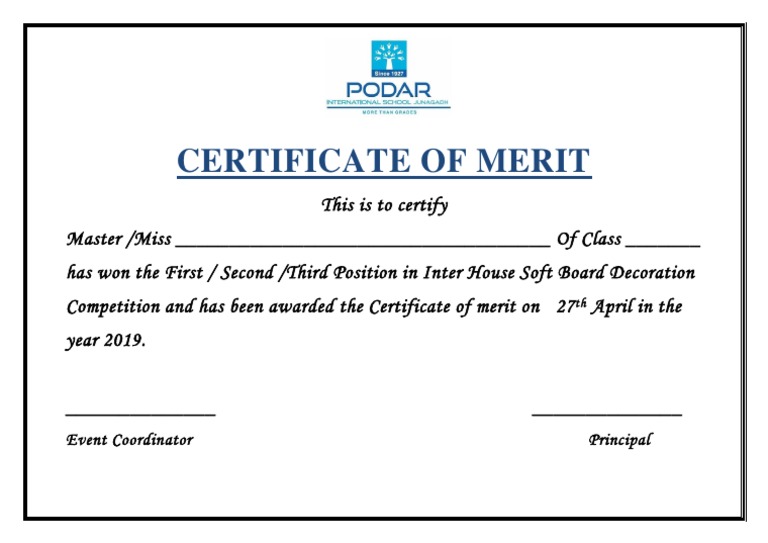 Format of Certificate | PDF