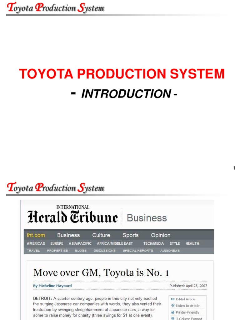 Basic of Toyota Production System | PDF | Operations Management | Lean ...