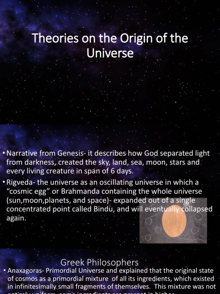 Theories on Universe's Origin | PDF | Big Bang | Universe