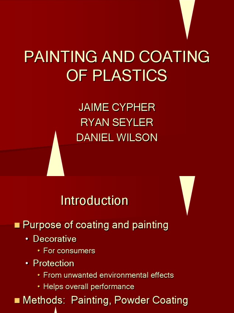 PAINTING AND COATING OF PLASTICS Powerpoint | PDF | Paint | Plastic