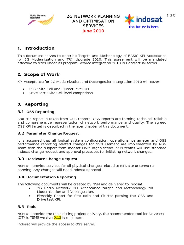 2G Network KPI Acceptance Methodology | PDF | Telecommunications ...