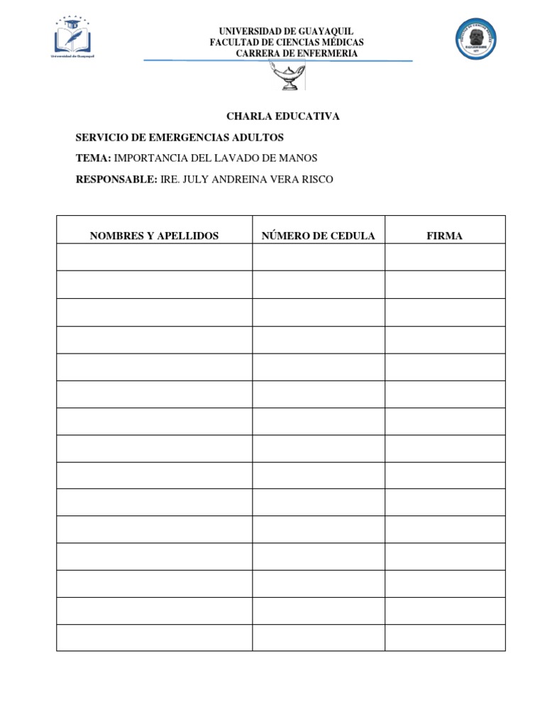 Plantilla de Hoja de Firmas para Imprimir | PDF | Salud y bienestar ...