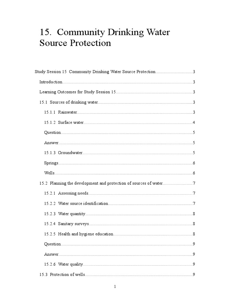 Community Drinking Water Source Protection | PDF | Groundwater | Aquifer