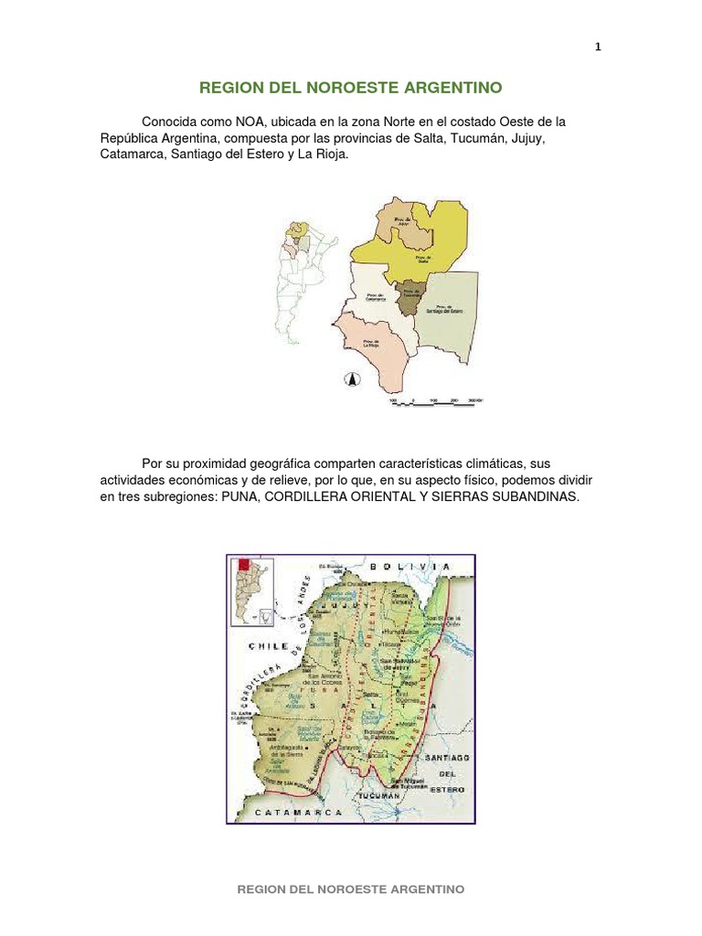 Region Del Noroeste Carpeta | PDF | Naturaleza
