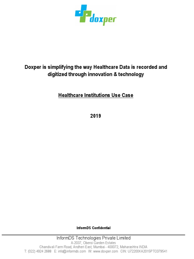 Doxper Write-Up - Hospitals | PDF | Electronic Health Record | Health Care