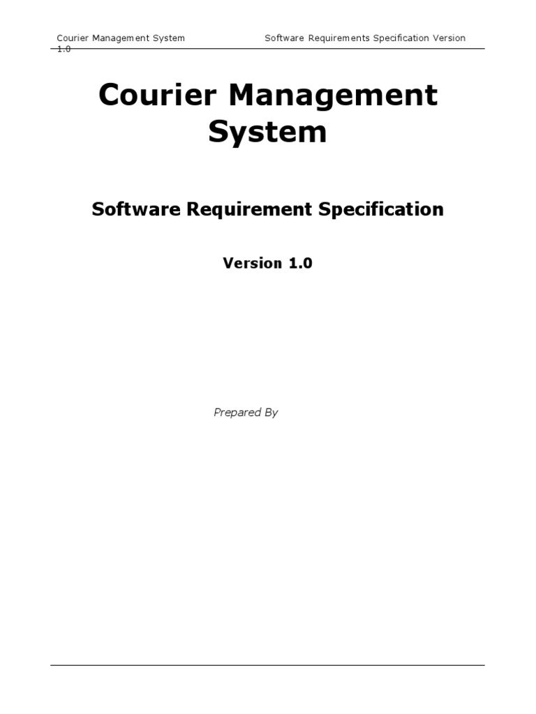 Courier Management System: Software Requirement Specification | PDF ...
