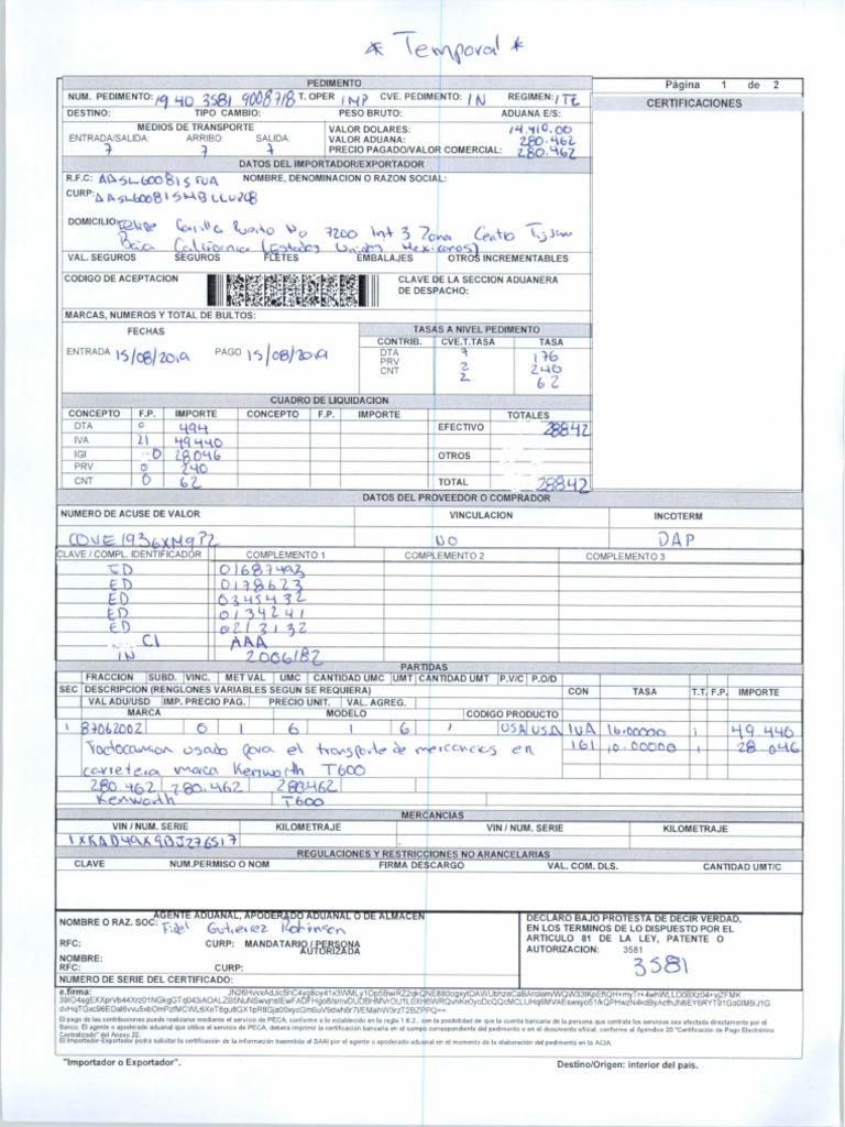 Llenado de Pedimento PDF | PDF