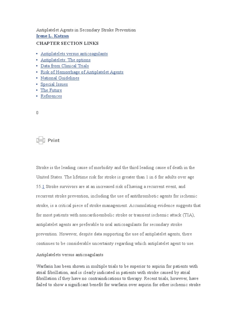 CPG3 Secondary Stroke Prevention | PDF | Stroke | Aspirin