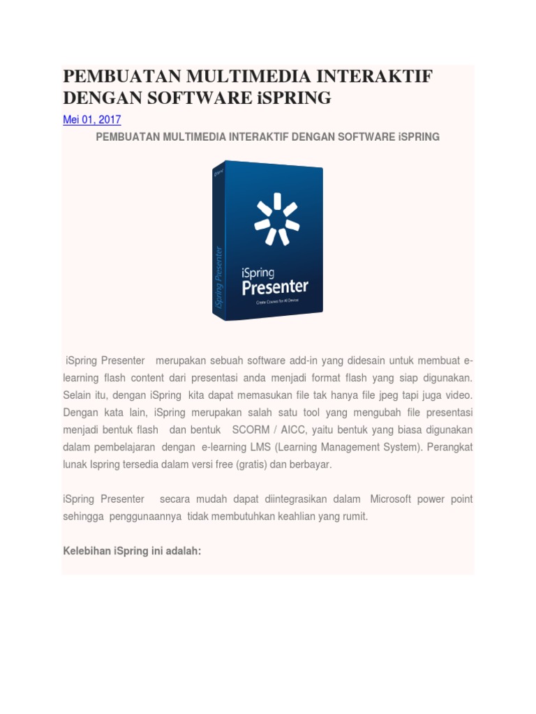 Pembuatan Multimedia Interaktif Dengan Software Ispring | PDF