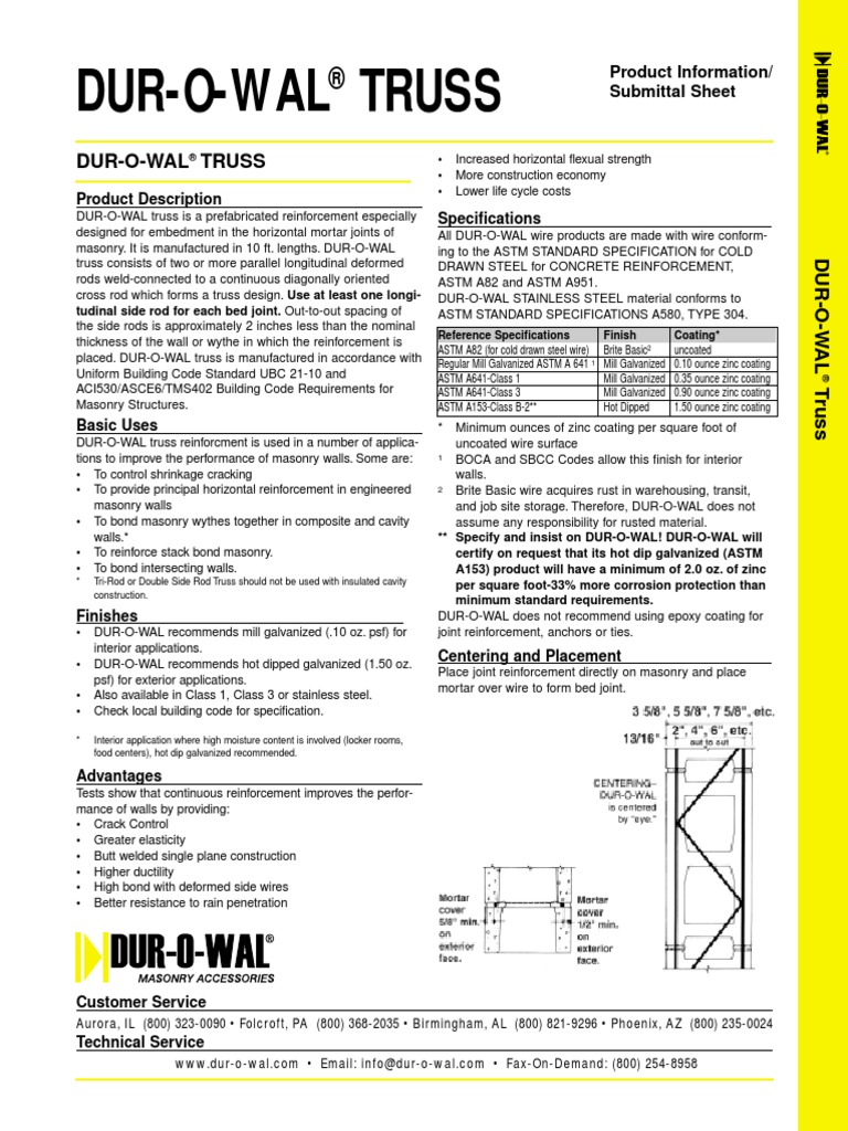 Dur o Wall | PDF | Galvanization | Masonry