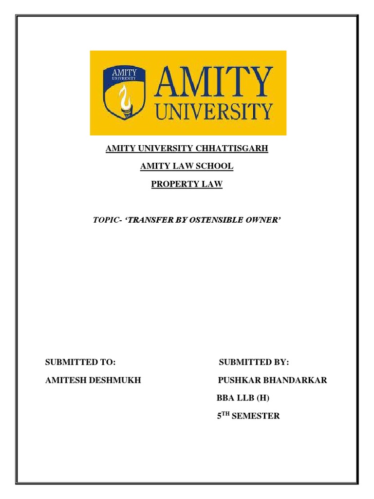 Property Law Pushkar Front Page | PDF | Ethical Principles
