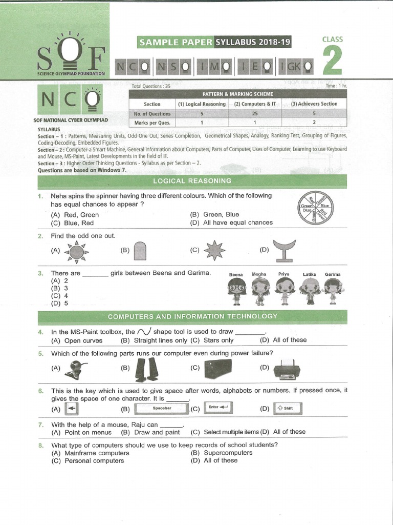 NCO - Class2 - Sample Paper | PDF