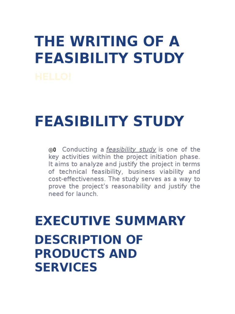 The Writing of A Feasibility Study: Executive Summary | PDF