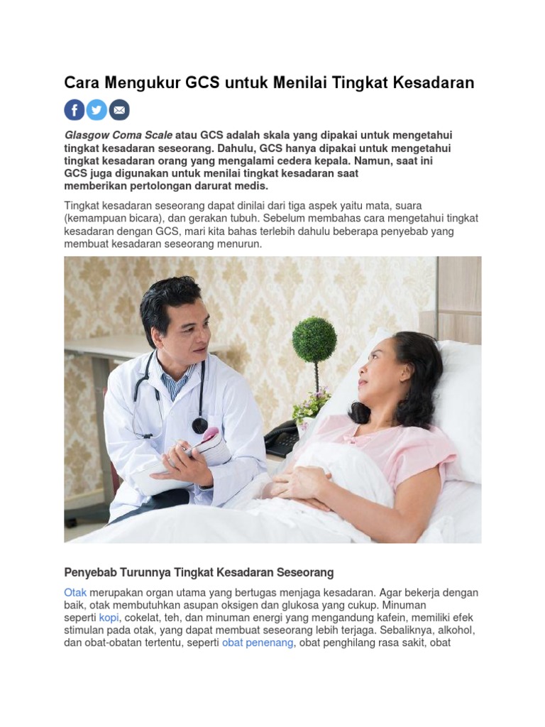 Cara Mengukur GCS Untuk Menilai Tingkat Kesadaran | PDF