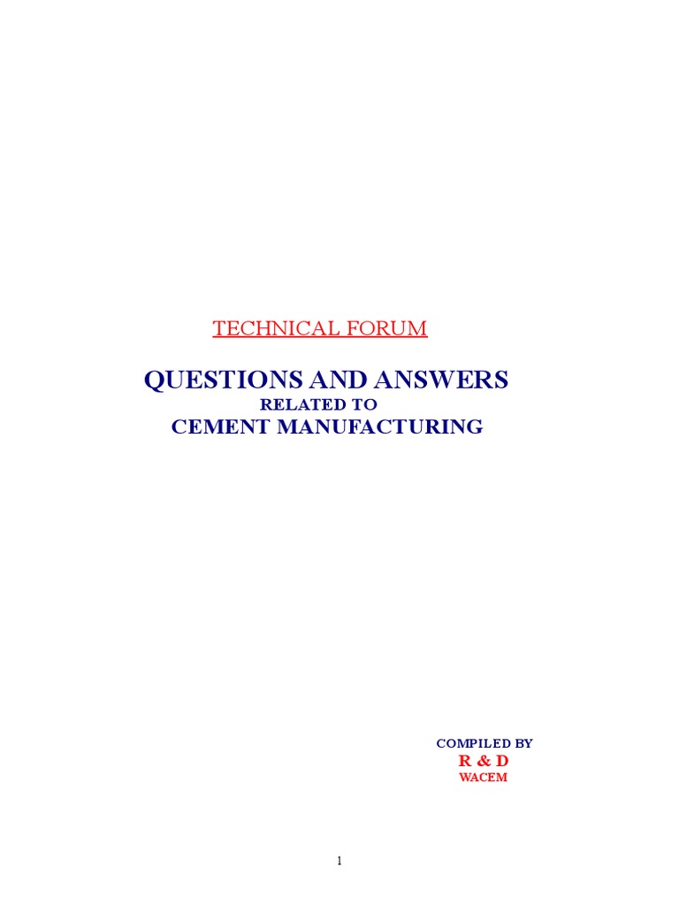 Kiln Questions Pdf Cement N Ox