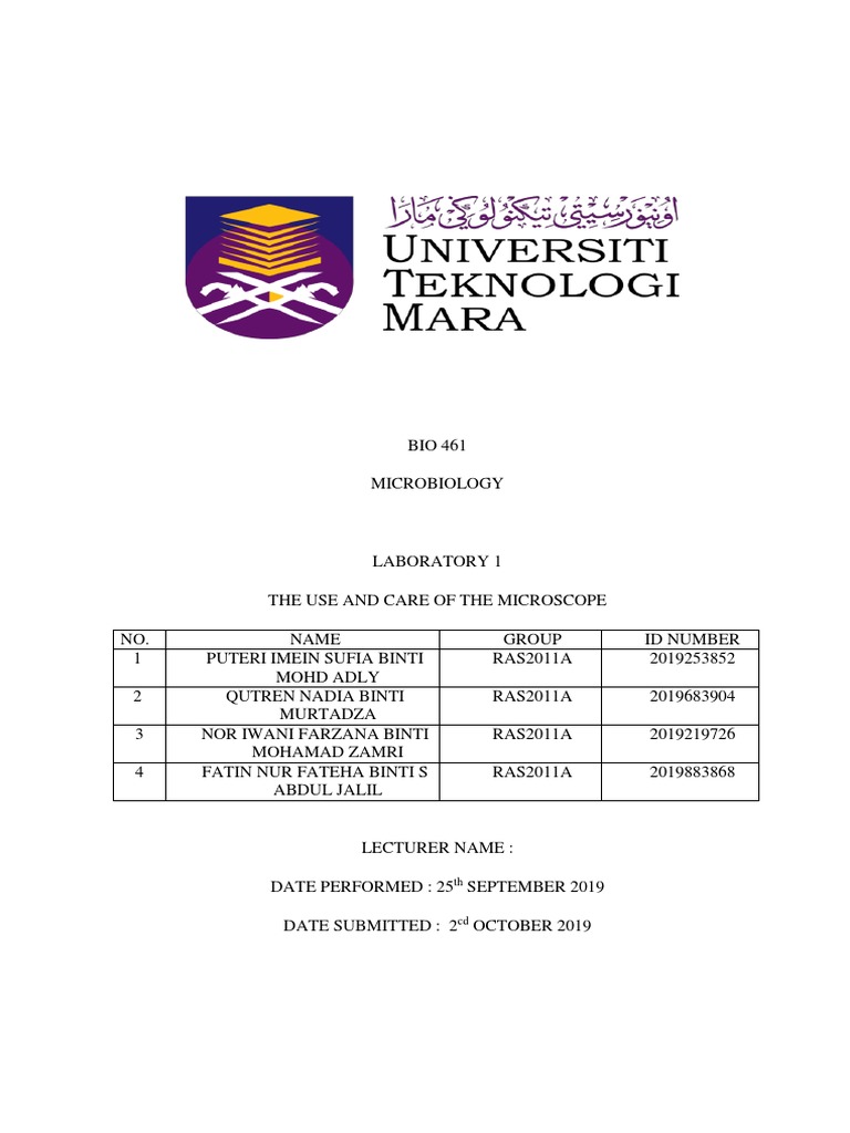 Lab Report Microb Prac 1 | PDF | Angular Resolution | Bacteria