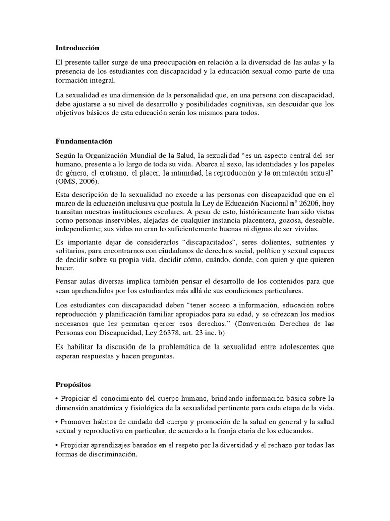 Taller de Esi | PDF | La sexualidad humana | Invalidez