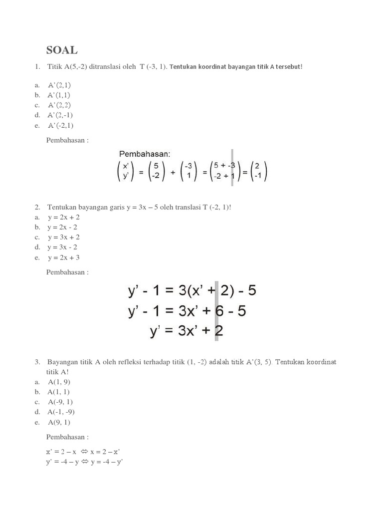 Pembahasan Soal Transformasi | PDF