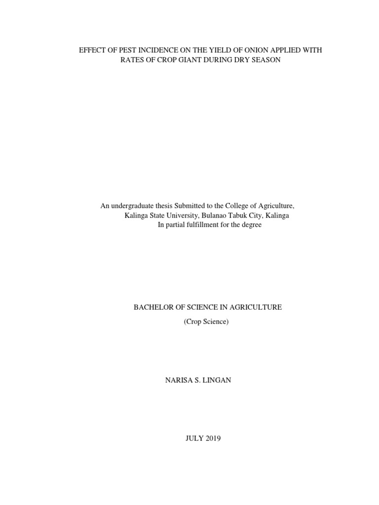 Agriculture Thesis Front Page Pdf