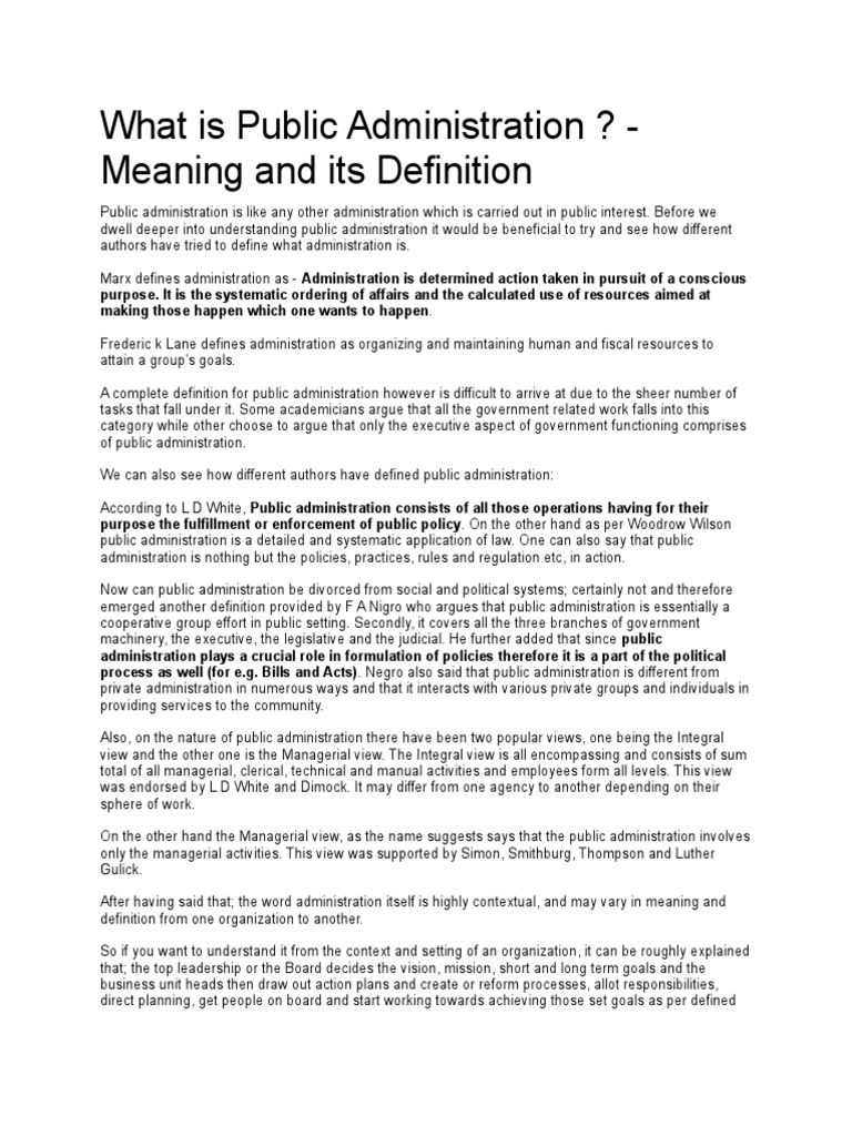 Understanding Public Administration | PDF | Public Administration | System