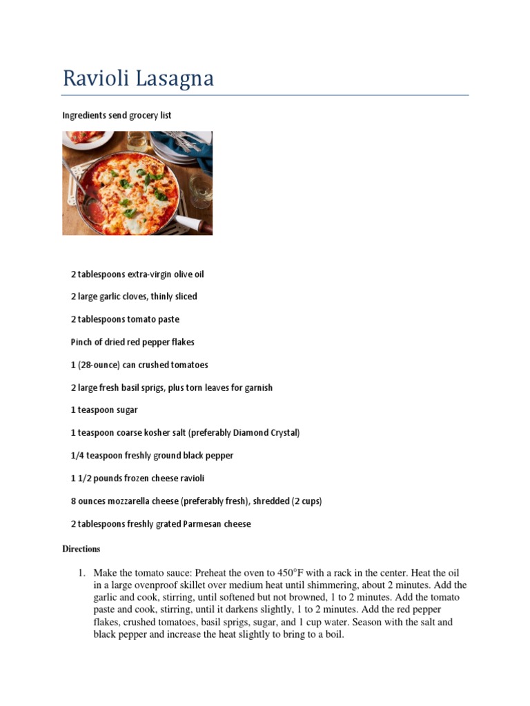 Ravioli Lasagna | PDF