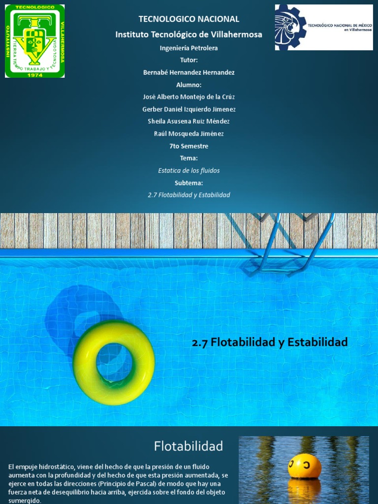 Flotabilidad y Estabilidad en Fluidos | PDF | Fuerza | Cantidades fisicas