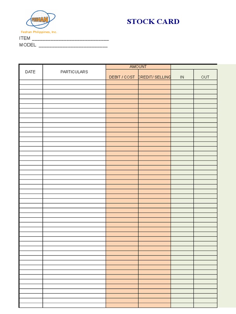 Feshan Philippines Stock Card Details | PDF | Law