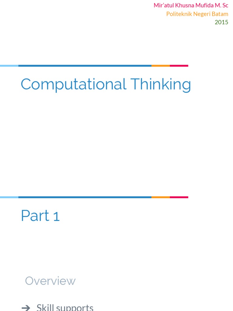 Teori Computational Thinking I PDF | PDF | Simulation | Algorithms
