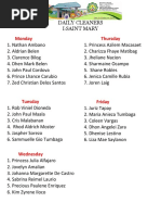 Daily Sweepers Log Sheet | PDF