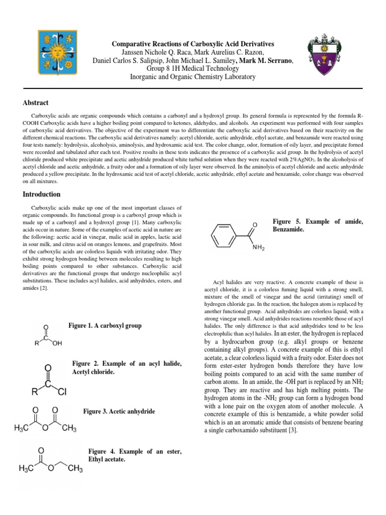 Carboxylic Acid Derivatives Reactivity | PDF | Ester | Functional Group