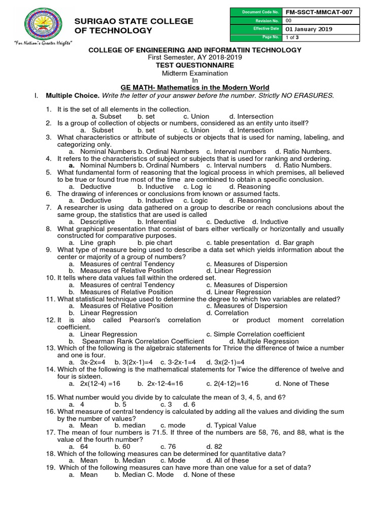 Math Exam | PDF | Correlation And Dependence | Regression Analysis