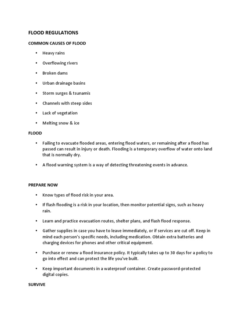 Flood Regulations: Common Causes of Flood | PDF | Flood | Natural Hazards