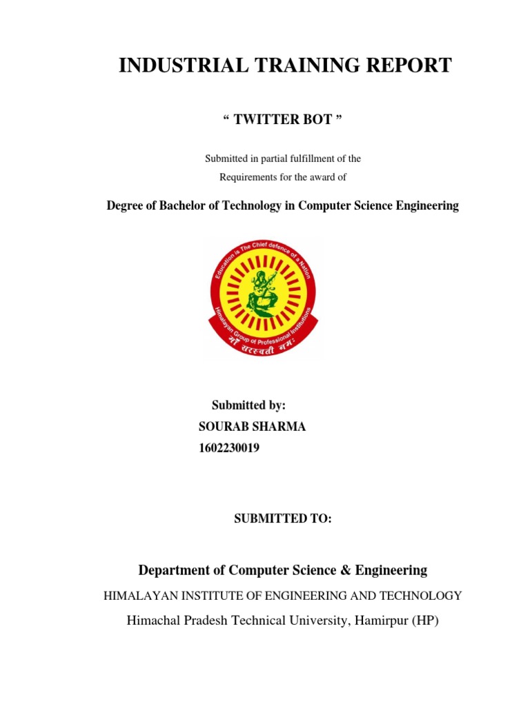 Industrial Training Report: " Twitter Bot " | Download Free PDF | Scripting Language ...