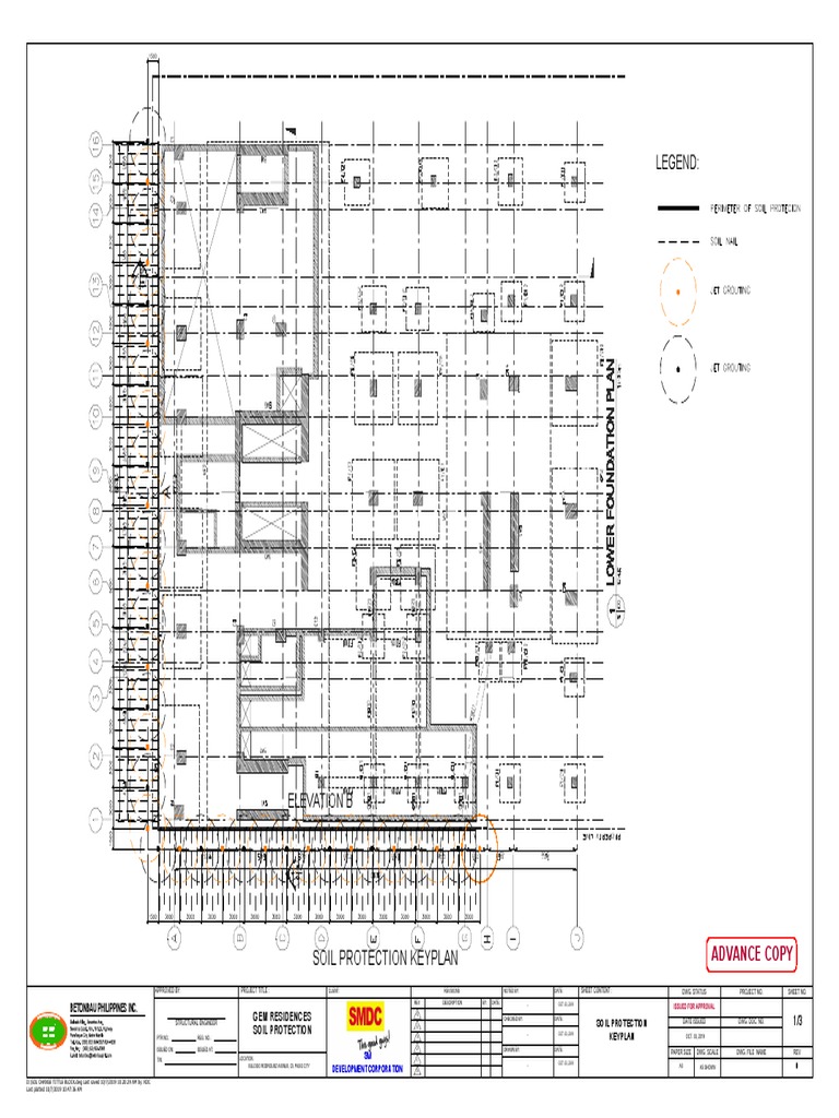 Soil Protection Keyplan and Soil Nailing Elevations and Section | PDF ...