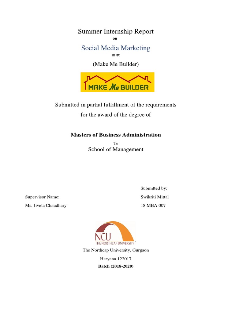 Internship Report | PDF | Social Media Marketing | Snapchat