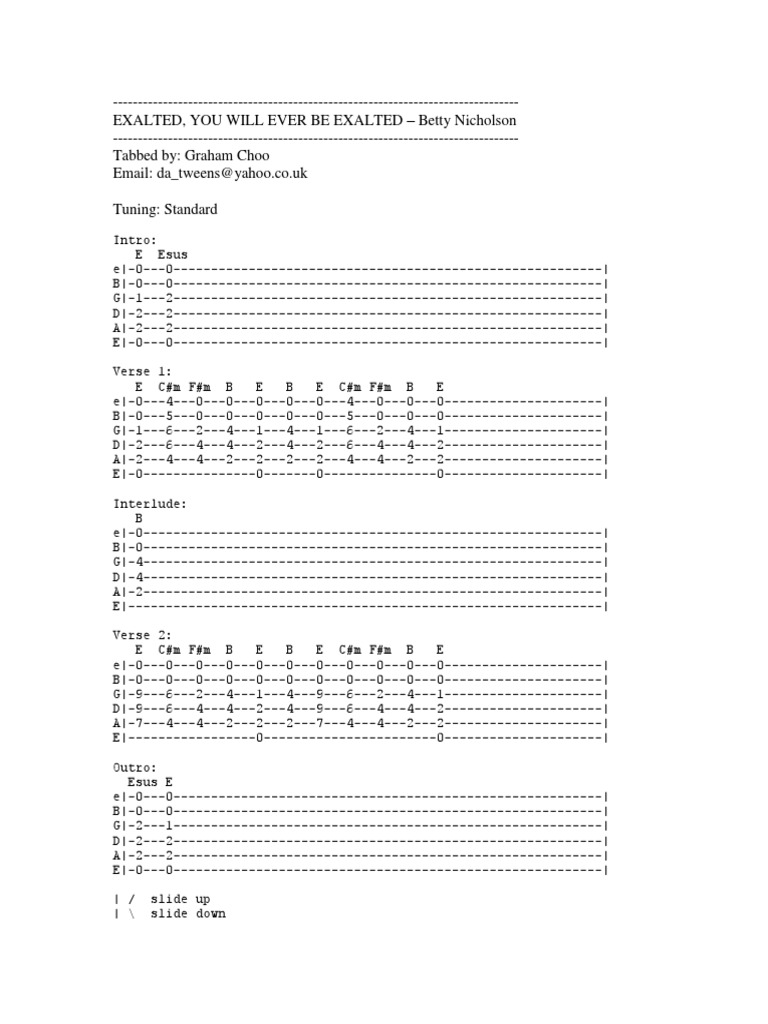 Guitar Tabs for Worship Song | PDF | European Musical Instruments ...