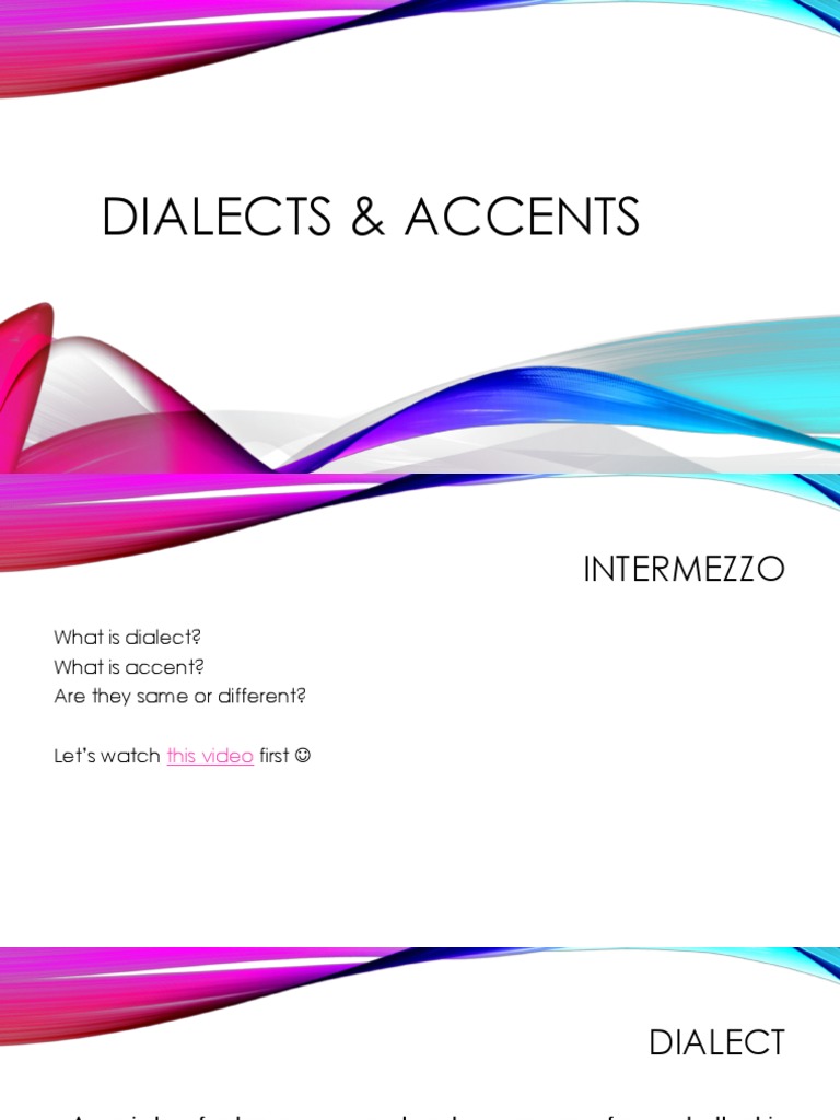 Dialects and Accents | PDF | Dialect | Speech