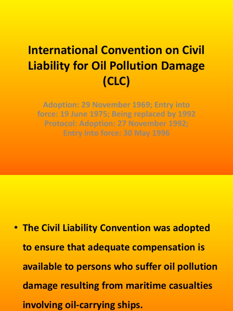 1992 Civil Liability Convention Overview | PDF | Oil Tanker | Special ...