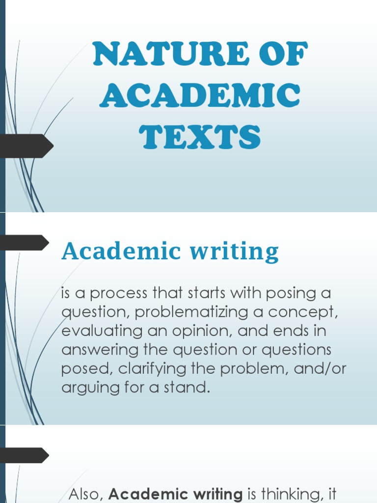 Nature of Academic Texts | PDF